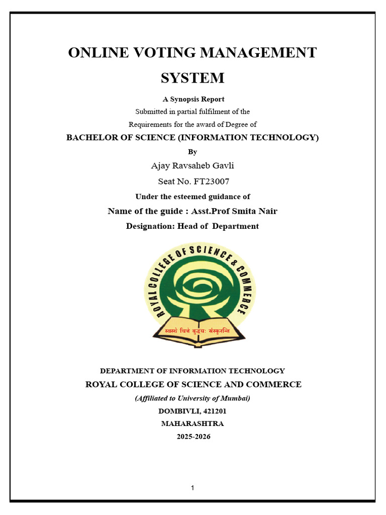 Online Voting Management System | PDF | Electronic Voting | Voting