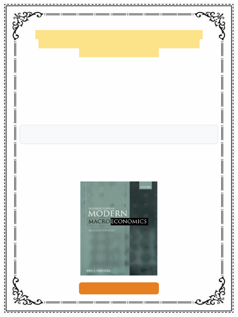 Foundations of Modern Macroeconomics 2nd Edition Ben J. Heijdra ebook ...