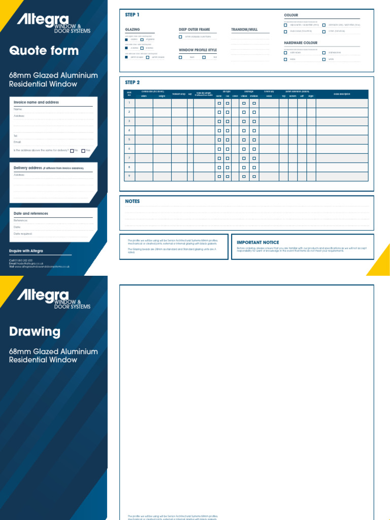 Aluminium Window Quote Form | PDF | Window | Building Engineering