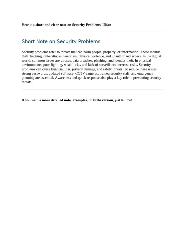 Security Problems | PDF