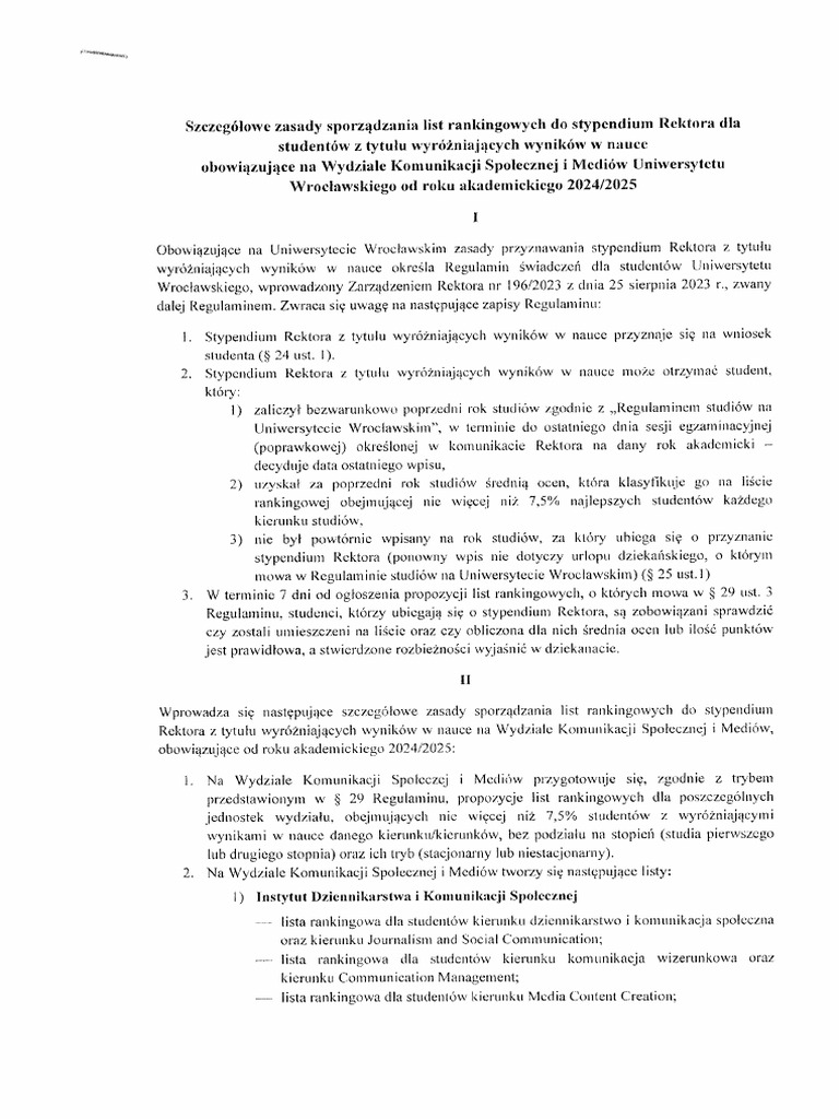 Szczegolowe Zasady Sporzadzania List Rankinowych | PDF