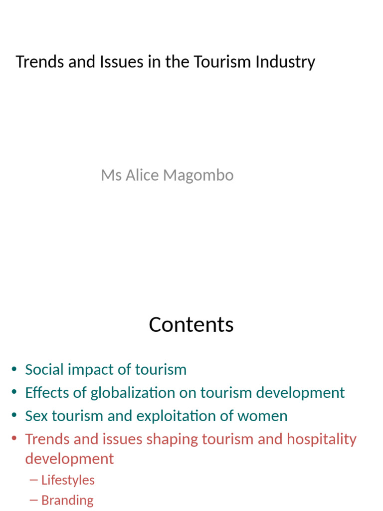 Tourism Industry Trends and Issues | PDF | Genetically Modified Food ...