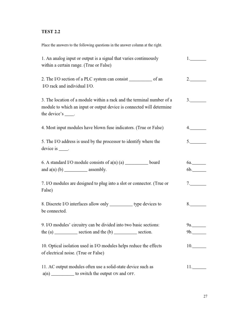Activities Manual For Programmable Logic Controllers Compress-40-50 ...