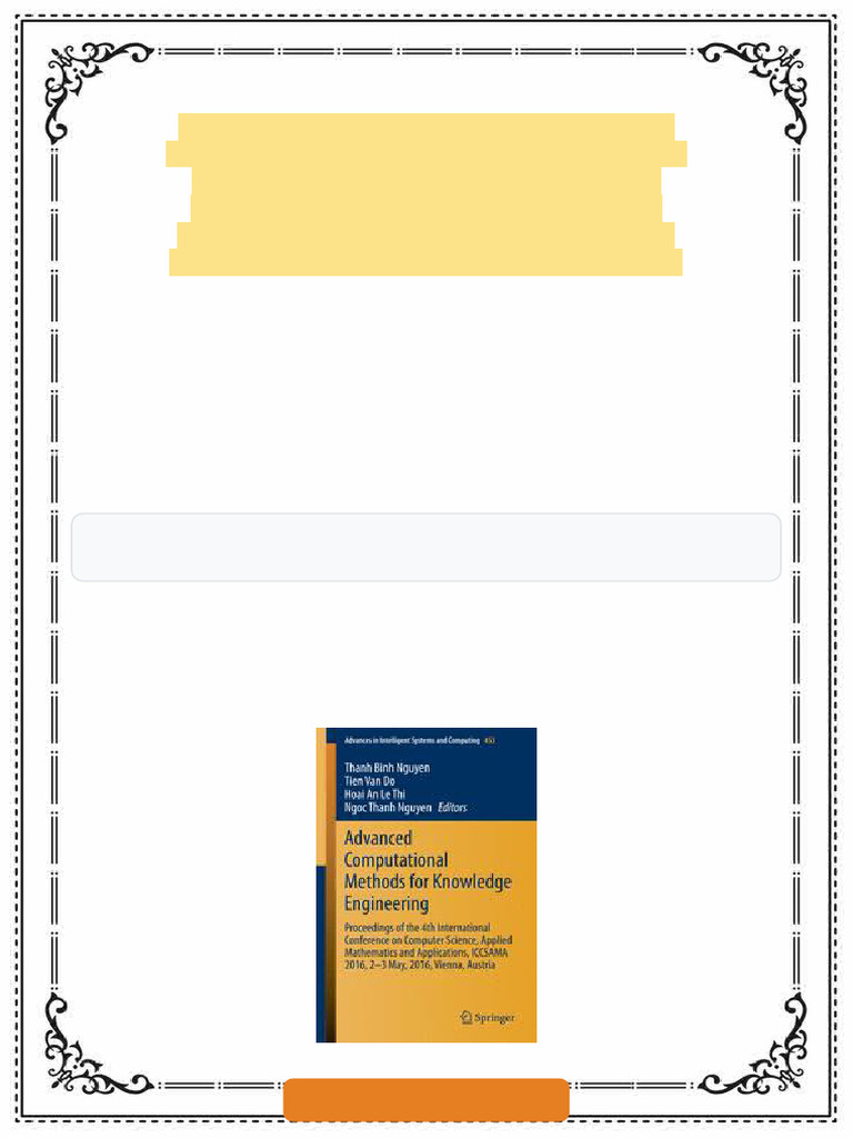 Advanced Computational Methods for Knowledge Engineering Proceedings of ...
