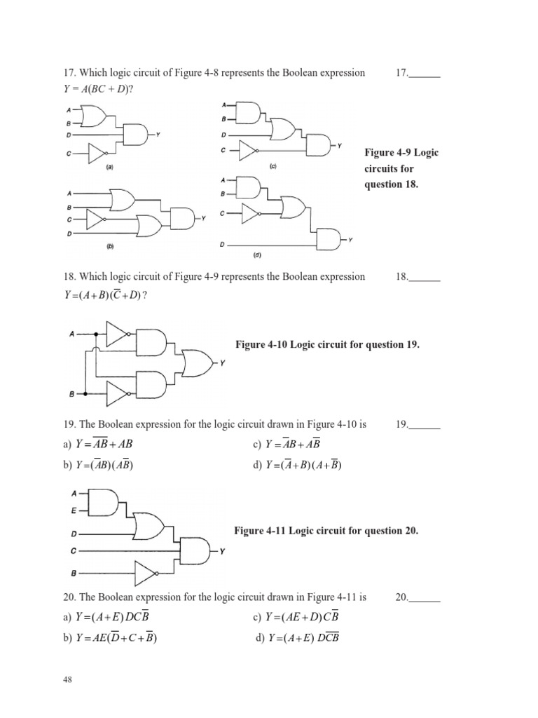 Logic Circuits and Boolean Expressions Guide | PDF | Logic Gate ...