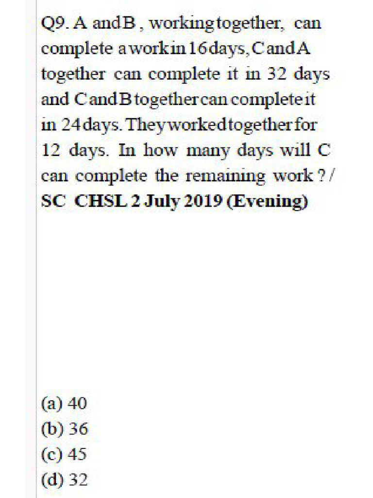 SSC Time Work Sample | PDF