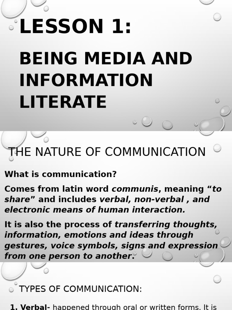 Mil Lesson1 | PDF | Communication | Information Literacy