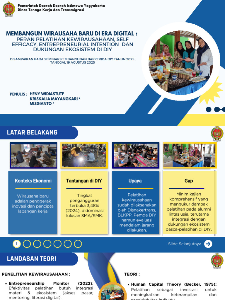 Pelatihan Kewirausahaan di DIY 2025 | PDF