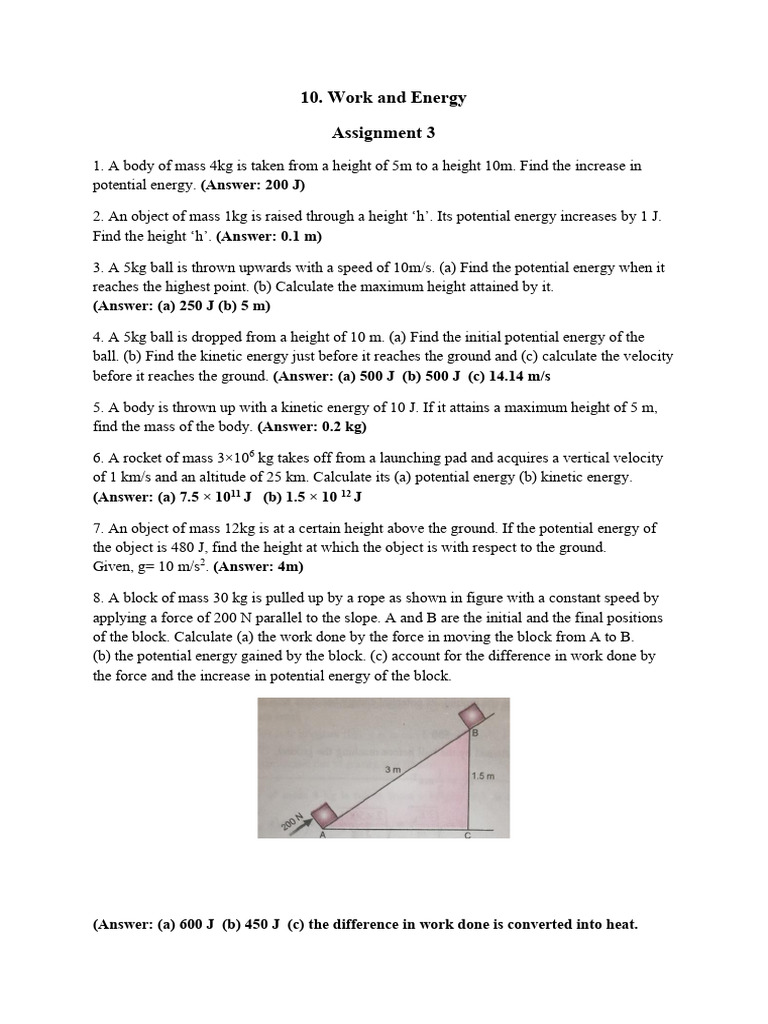Assignment 3 | PDF | Potential Energy | Kinetic Energy