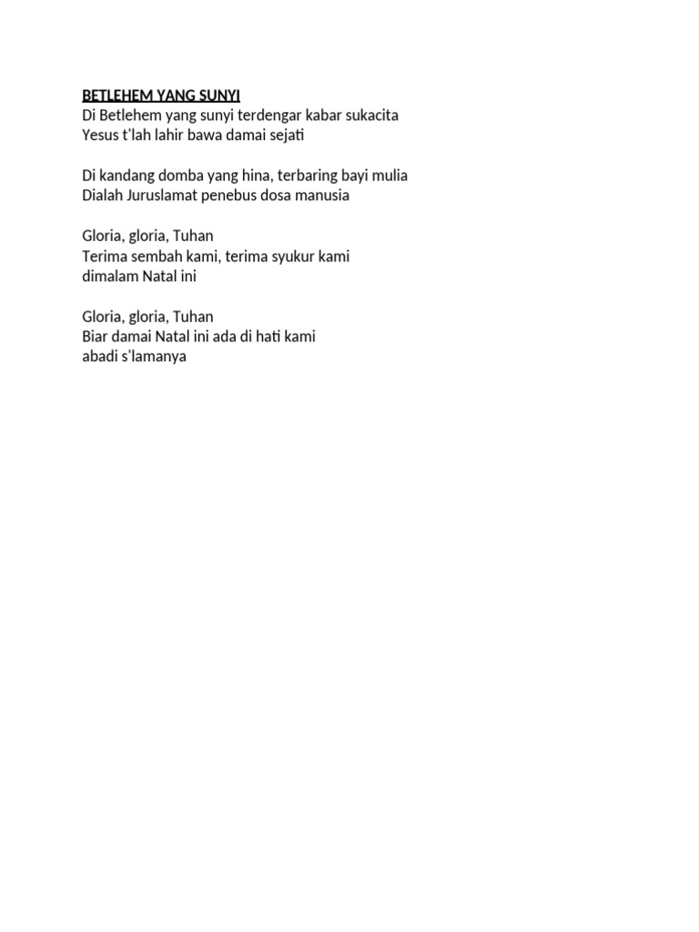 Betlehem Yang Sunyi | PDF