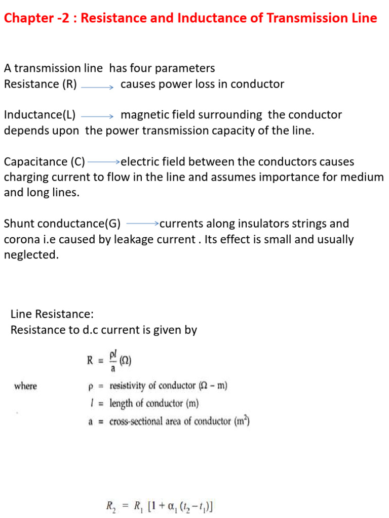 Chapter 2 Line Parameter | PDF | Inductance | Electric Power Transmission