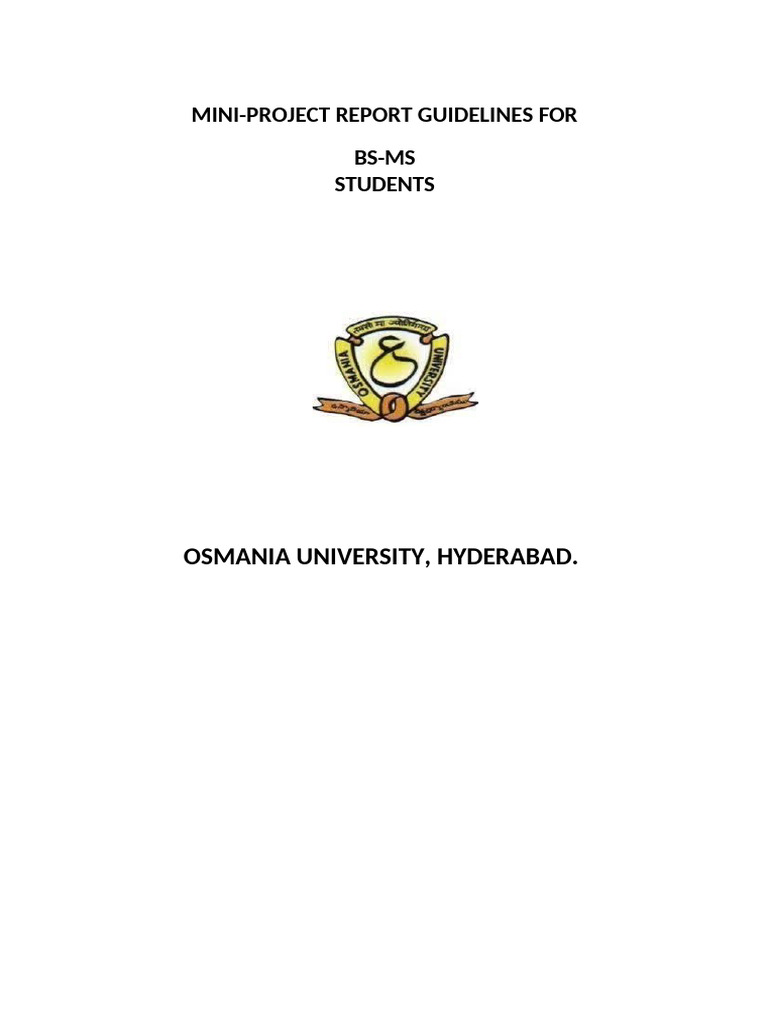 Mini Project Report Guidelines for BS-MS | PDF | Computing | Software ...