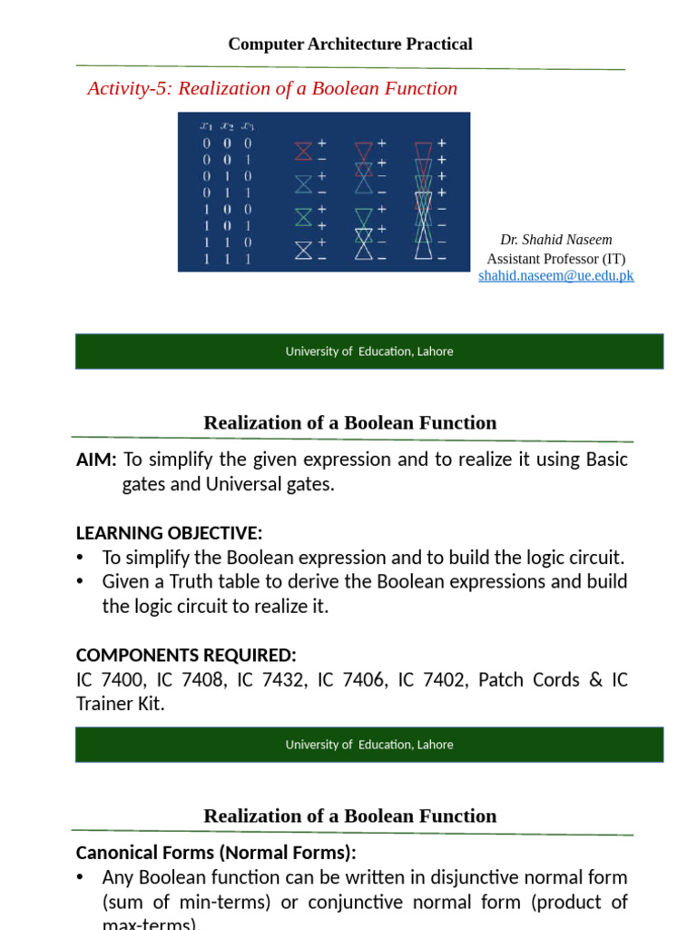 Activity-5-Realization of A Boolian Function | PDF | Boolean Algebra ...