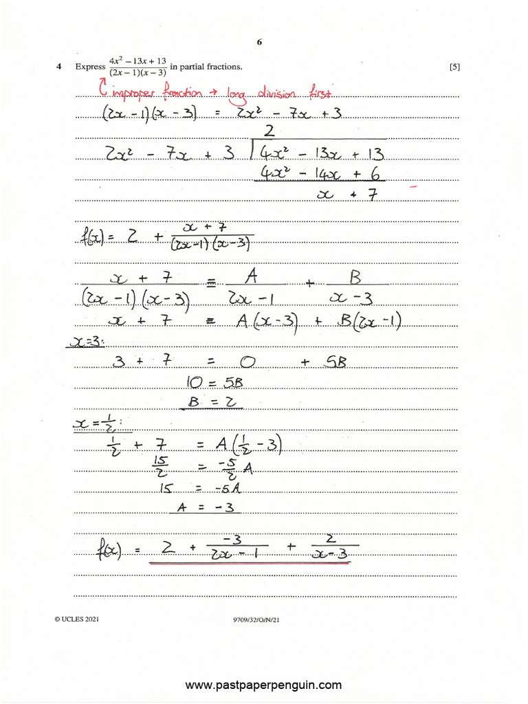 A Partial Fractions and Integration | PDF