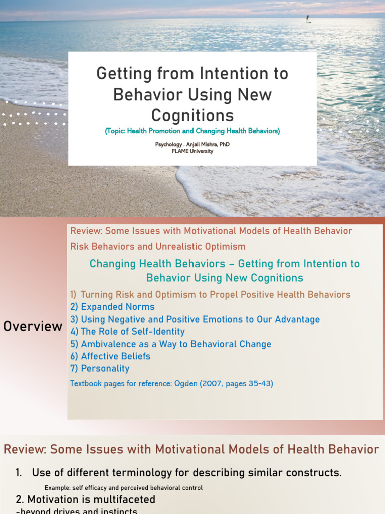 Transforming Health Intentions to Actions | PDF | Risk | Behavior