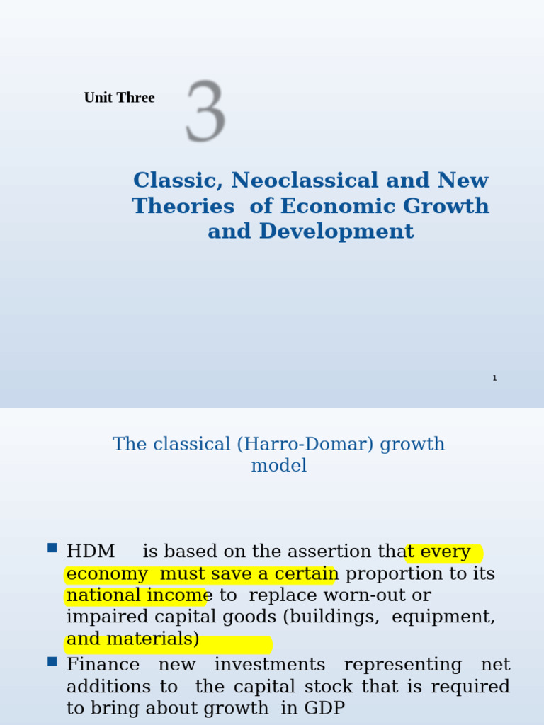 Development Economics Unit 3 | PDF | Economic Growth | Production Function