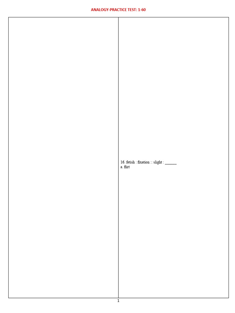 ANALOGY-PRACTICE TEST 1-60‎ | PDF