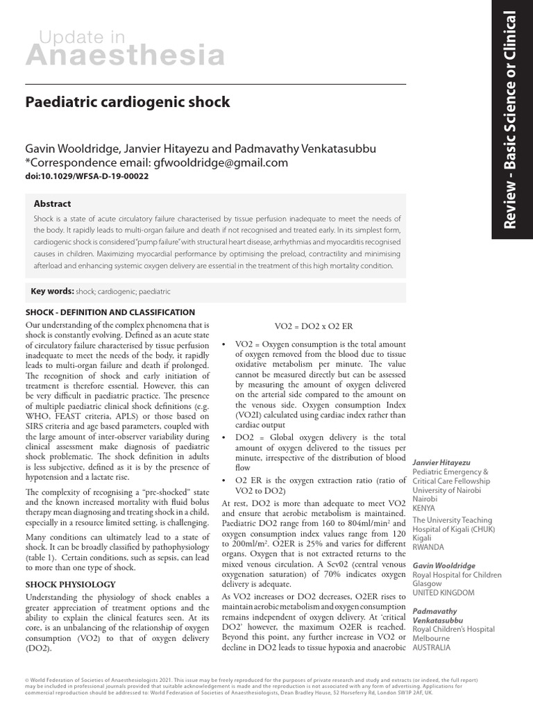 Pediatric Shock: Definition and Treatment | PDF | Shock (Circulatory ...
