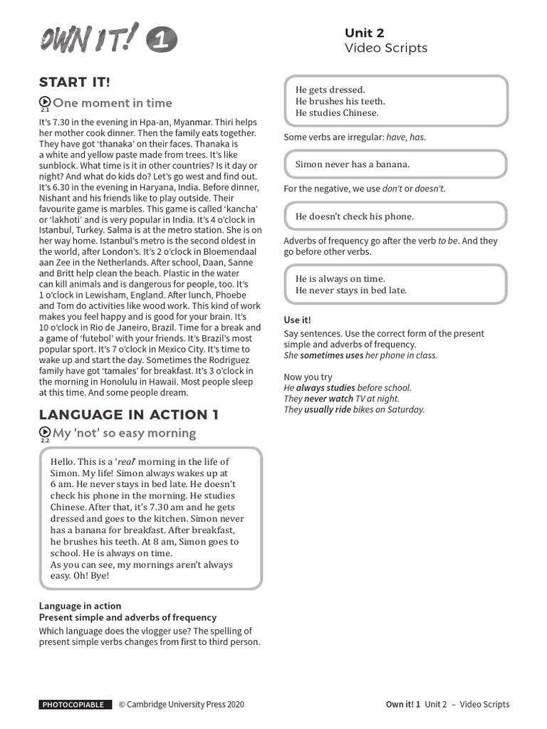 Unit2_Videoscripts | PDF | Language Mechanics | Languages