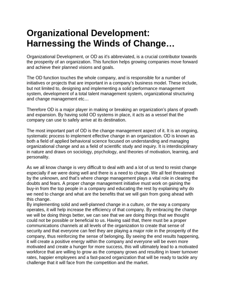 Organizational Development for Growth | PDF | Organization Development | Change Management