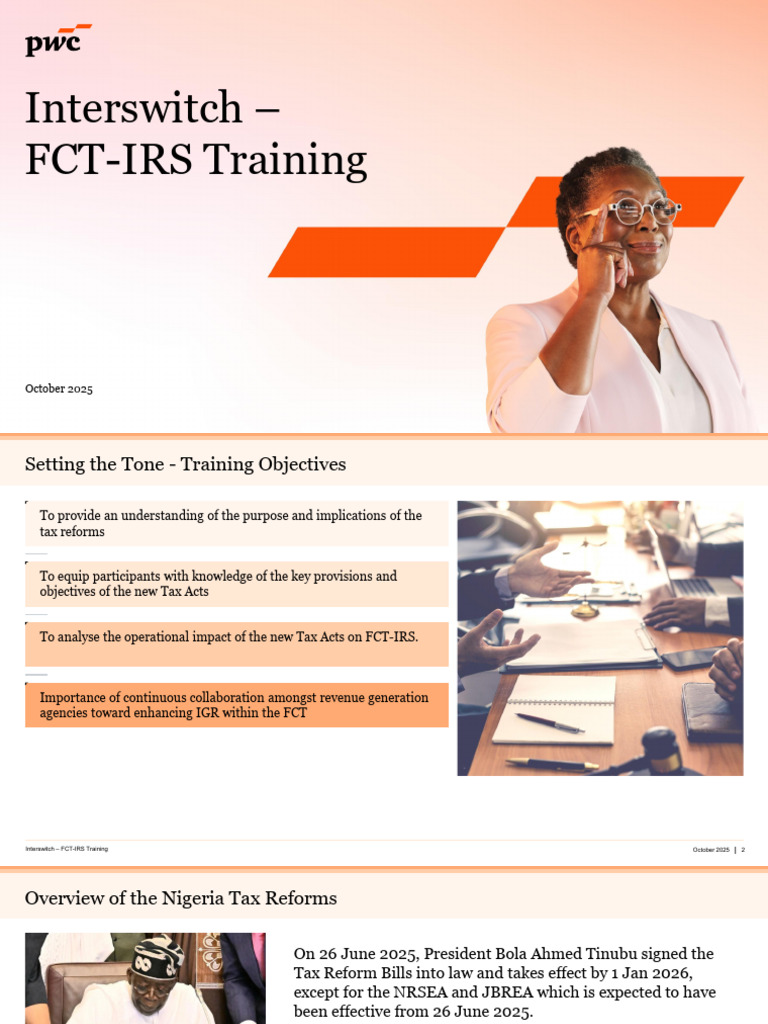 Interswitch - FCT-IRS Training Updated Slides | PDF | Taxes | Tax Rate