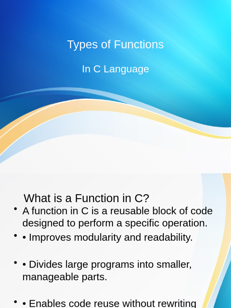 Types of Functions C Language | PDF