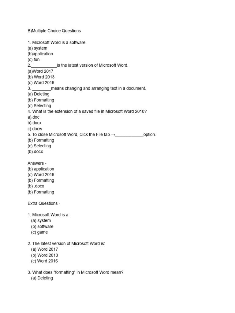 Class 3 Computer - Intro To MS Word | PDF | Microsoft Word | Computer File