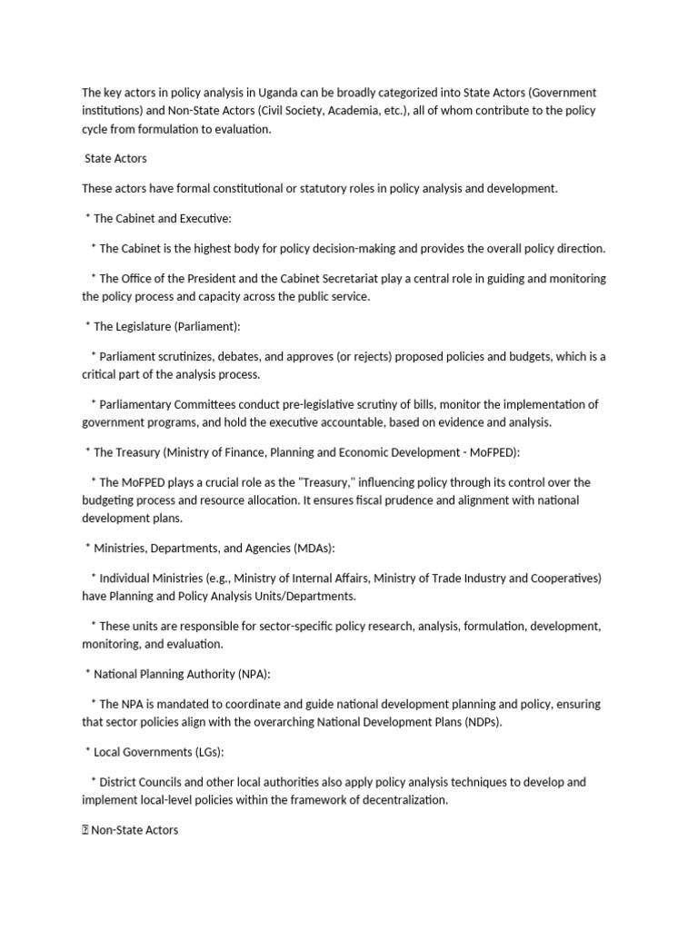 The Key actors-WPS Office | PDF | Policy Analysis | Policy