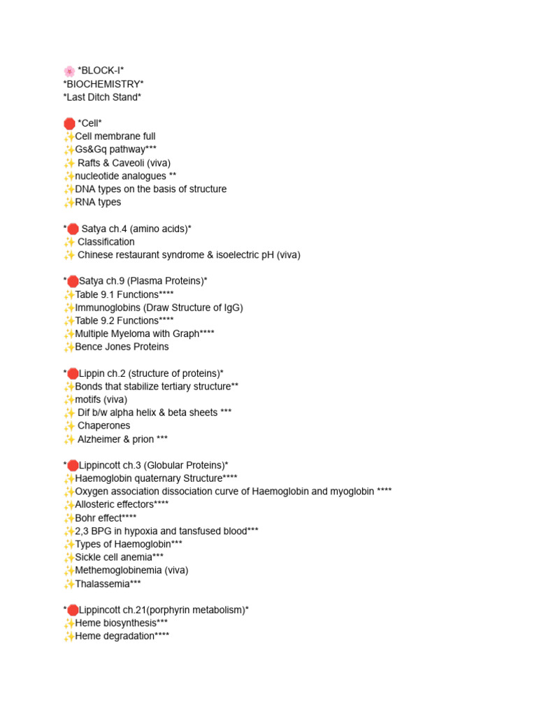 Biochemistry Study Guide Overview | PDF