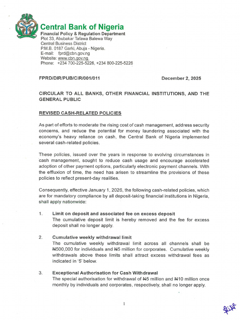 Circular On Revised Cash-Related Policies - Dec.2025 | PDF