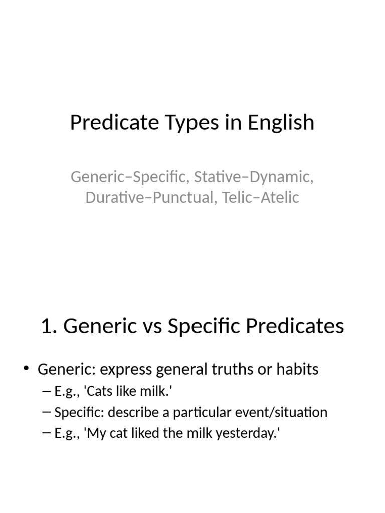 Predicate Types Summary | PDF