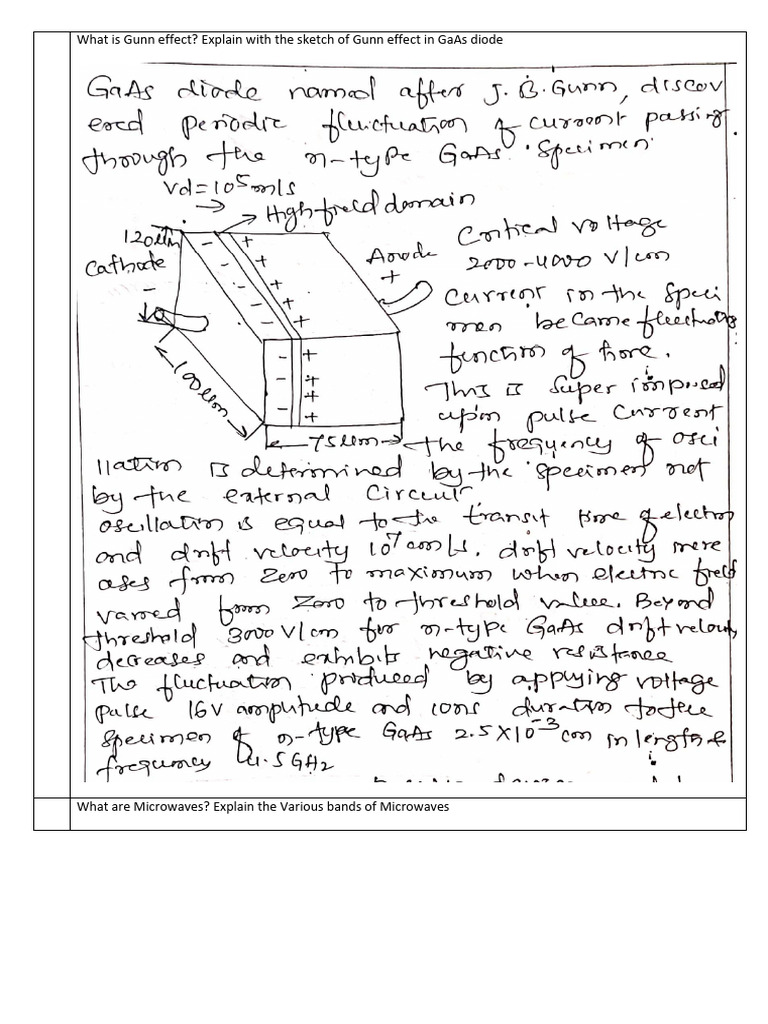 Gunn Effect and Microwave Concepts Explained | PDF | Antenna (Radio ...