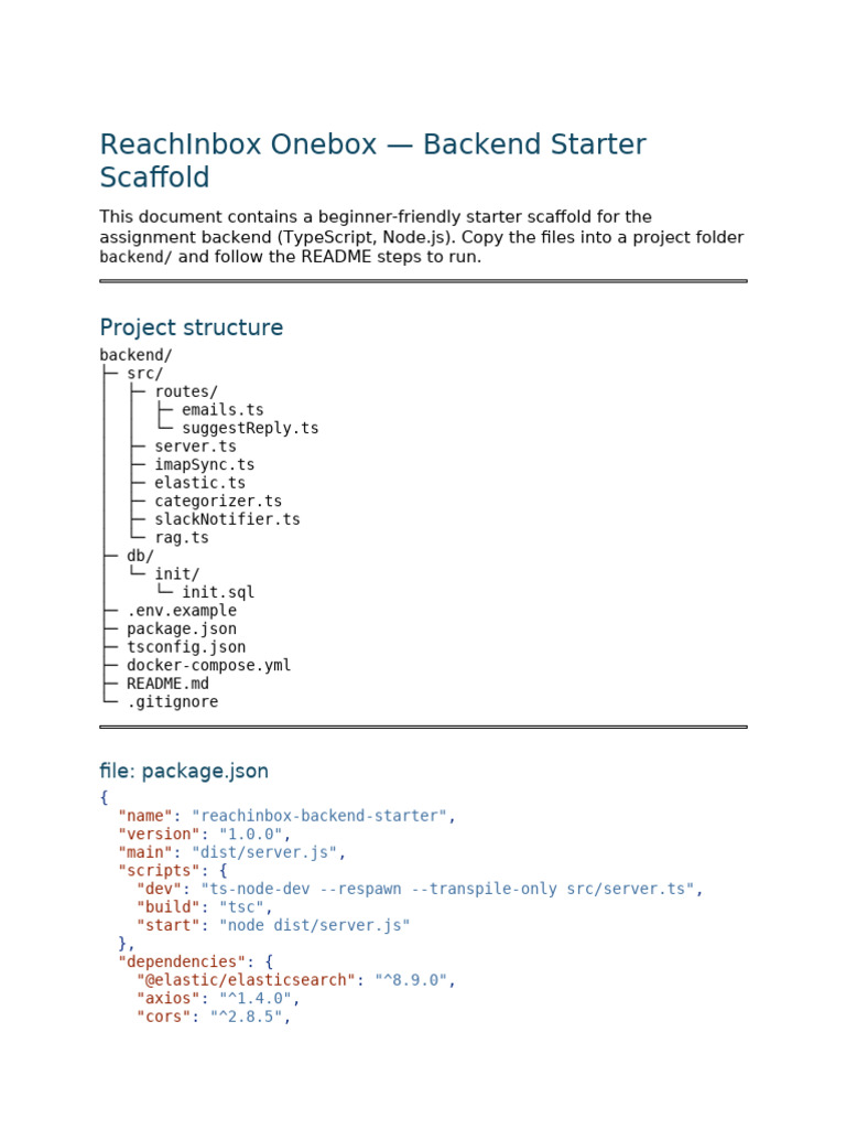 Reachinbox Starter Backend | PDF | Postgre Sql | Gmail