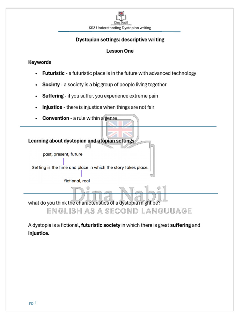 KS3 Dystopian Writing Guide | PDF | Dystopia