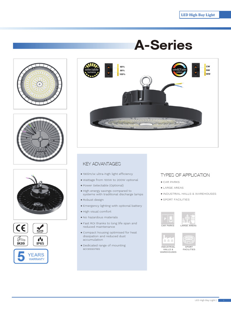LED High Bay 3power 3CCT 3angle Datasheet | PDF | Light Emitting Diode ...