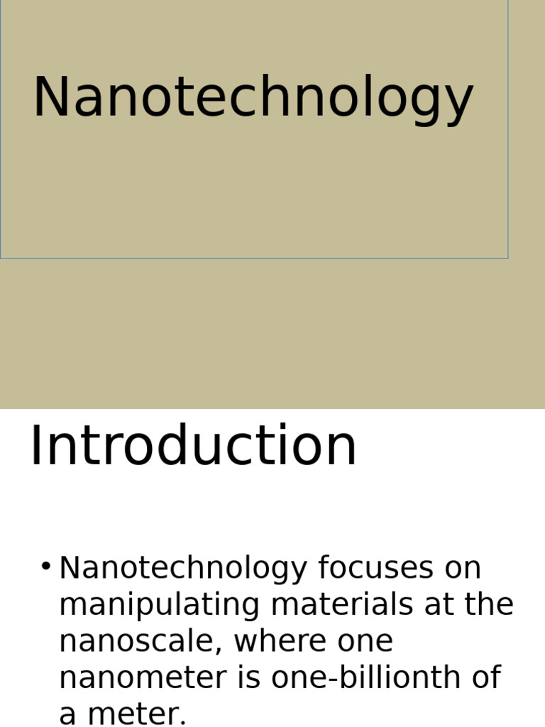 Nanotechnology Report Presentation | PDF | Nanotechnology | Physical ...