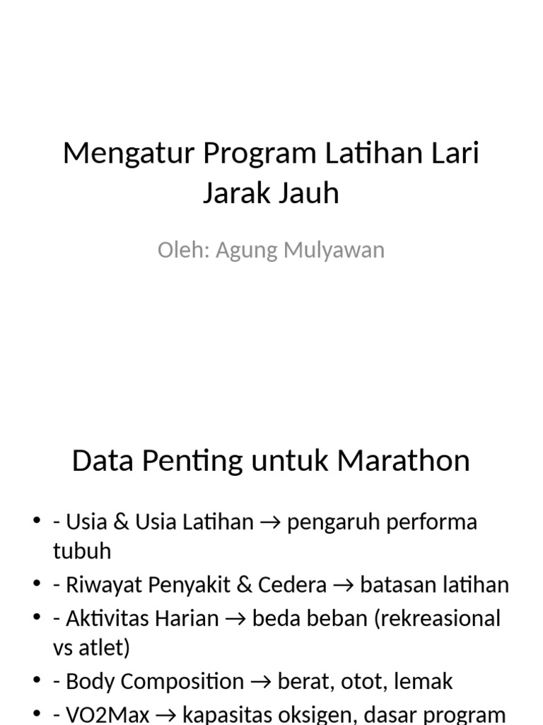 Program Latihan Lari Jarak Jauh | PDF