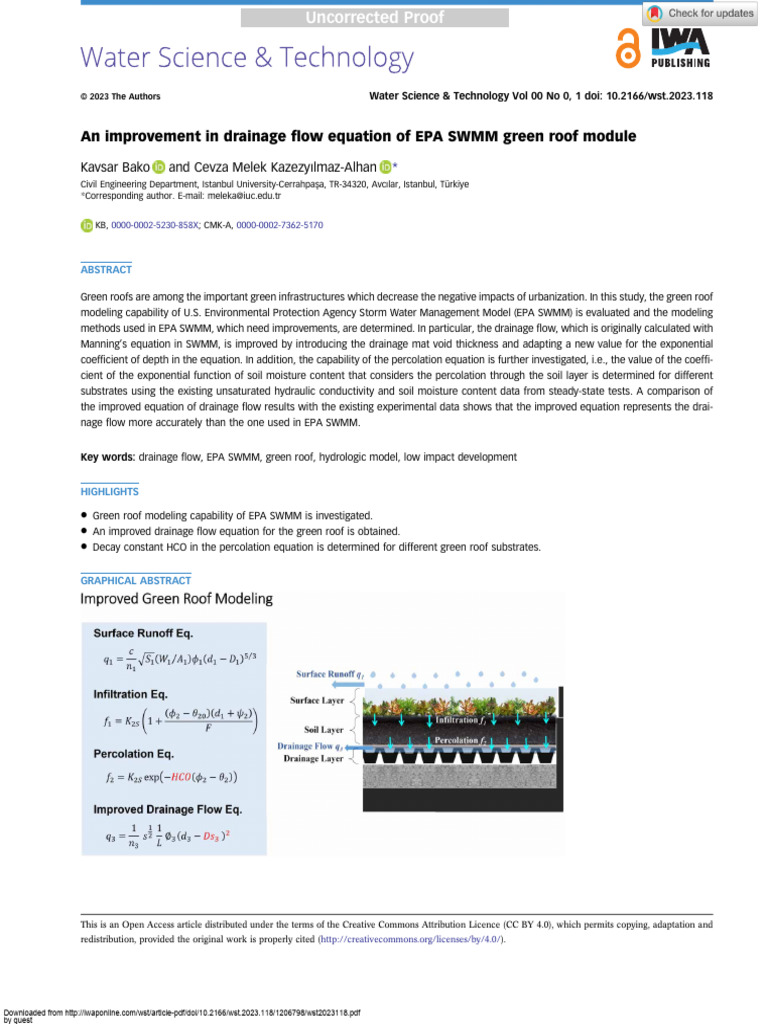 An Improvement in Drainage Flow Equation of EPA SW | PDF | Earth ...