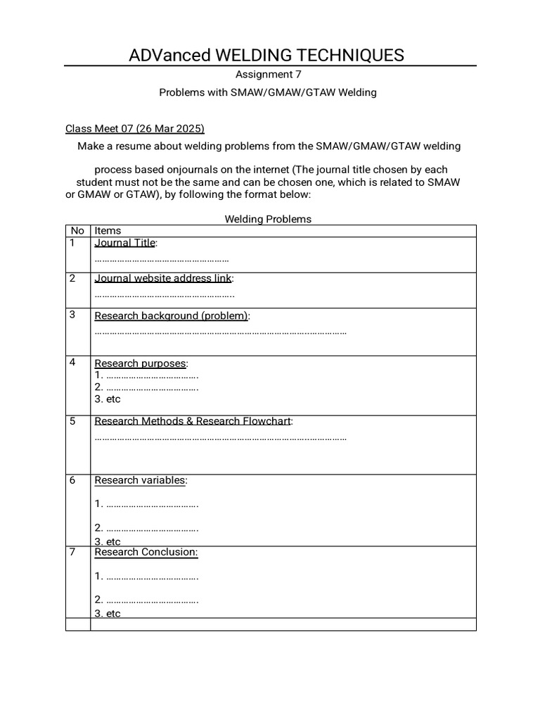 Advanced Welding Techniques - Problems With SMAW - GMAW - GTAW Welding ...