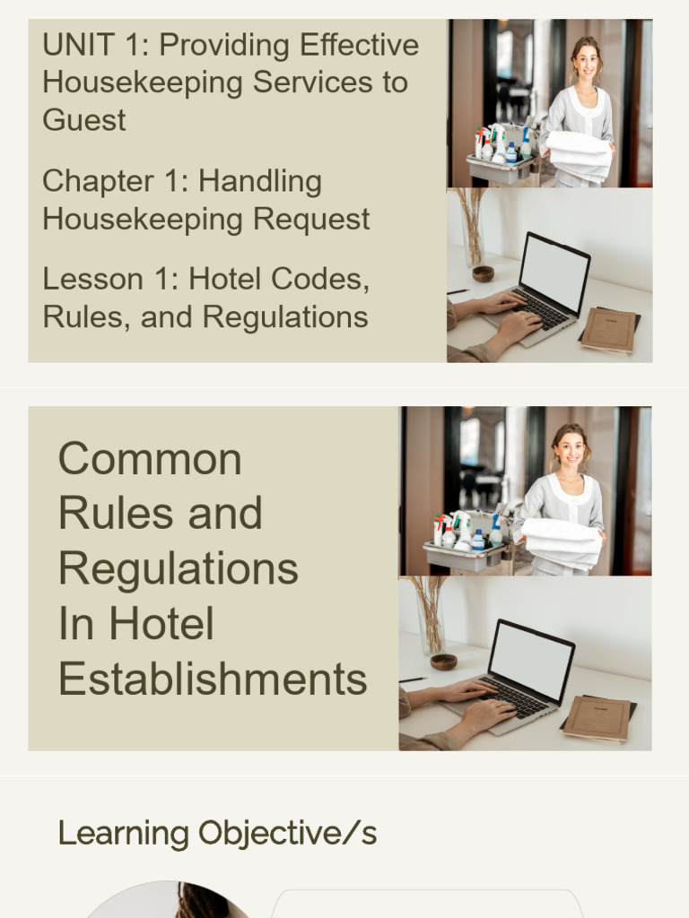 Hotel Housekeeping Rules & Guidelines | PDF