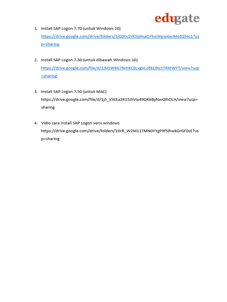 Link Install SAP Logon | PDF