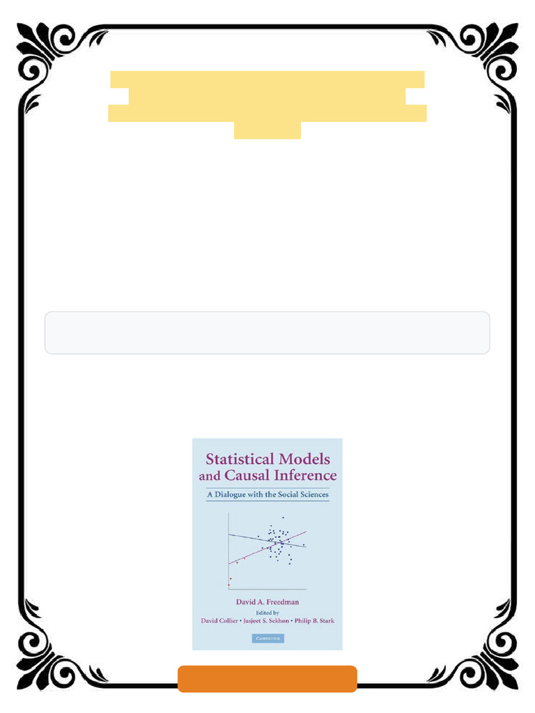 Statistical Models and Causal Inference A Dialogue with the Social ...