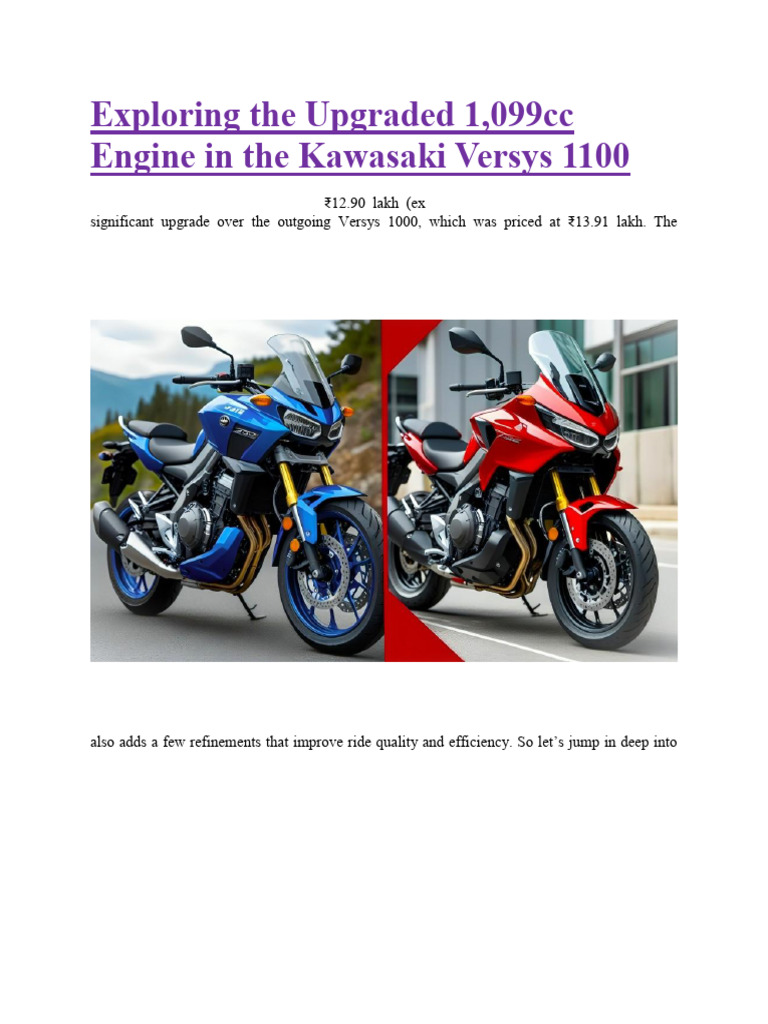 Exploring the Upgraded 1,099cc Engine in the Kawasaki Versys 1100 | PDF ...