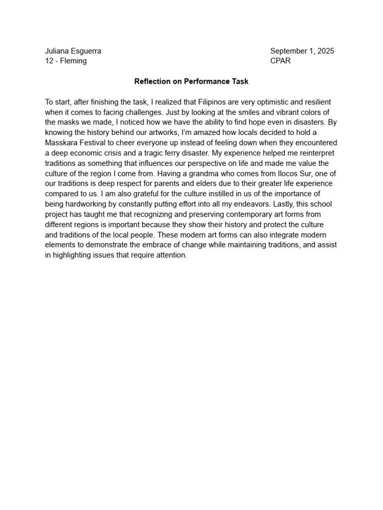 CPAR Reflection | PDF