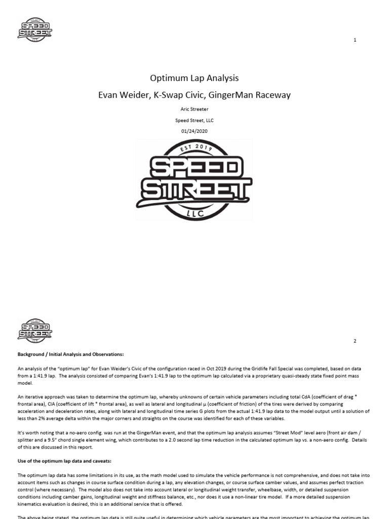 Optimum Lap Analysis | PDF | Horsepower | Torque