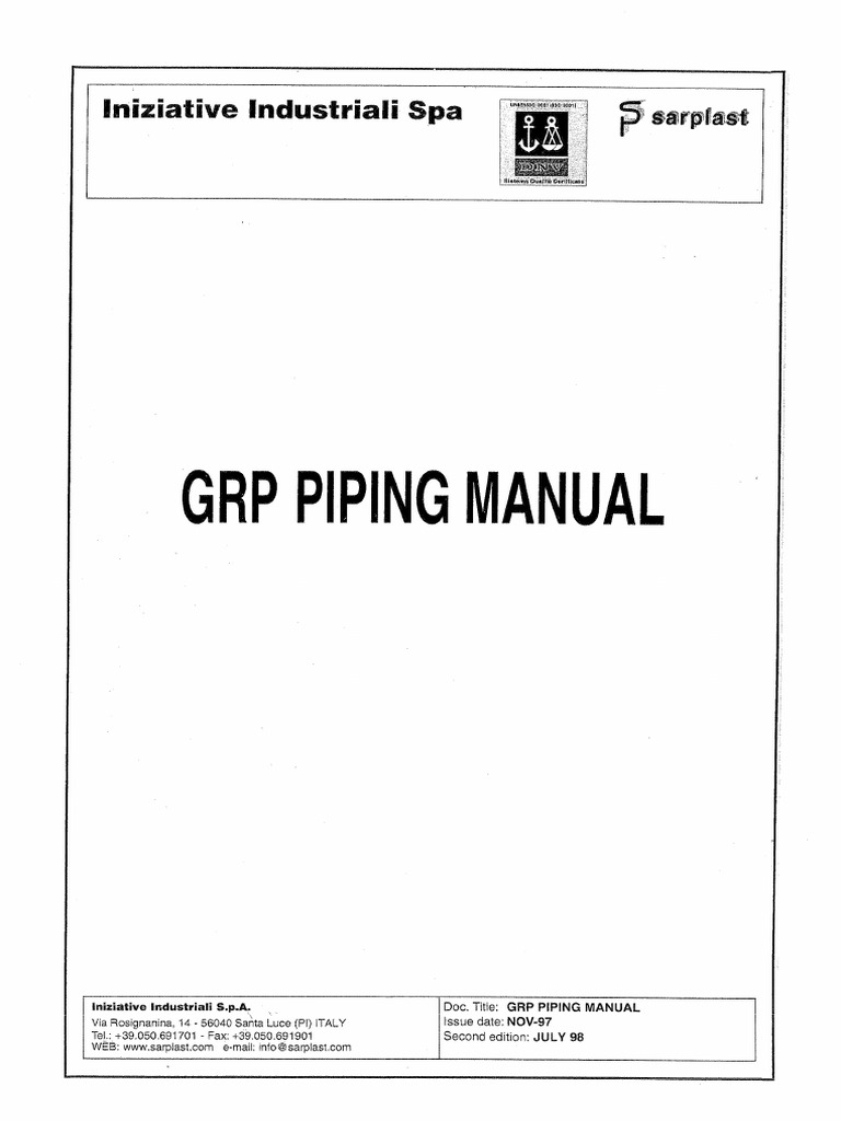 GRP Piping Manual | PDF
