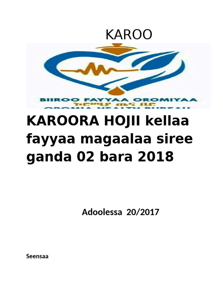 Karoora Fayyaa Ganda 02 Bara 2018 | PDF