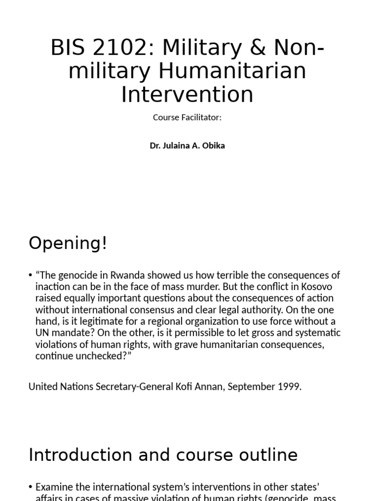 Military and Non-Military Humanitarian Interventions | PDF ...