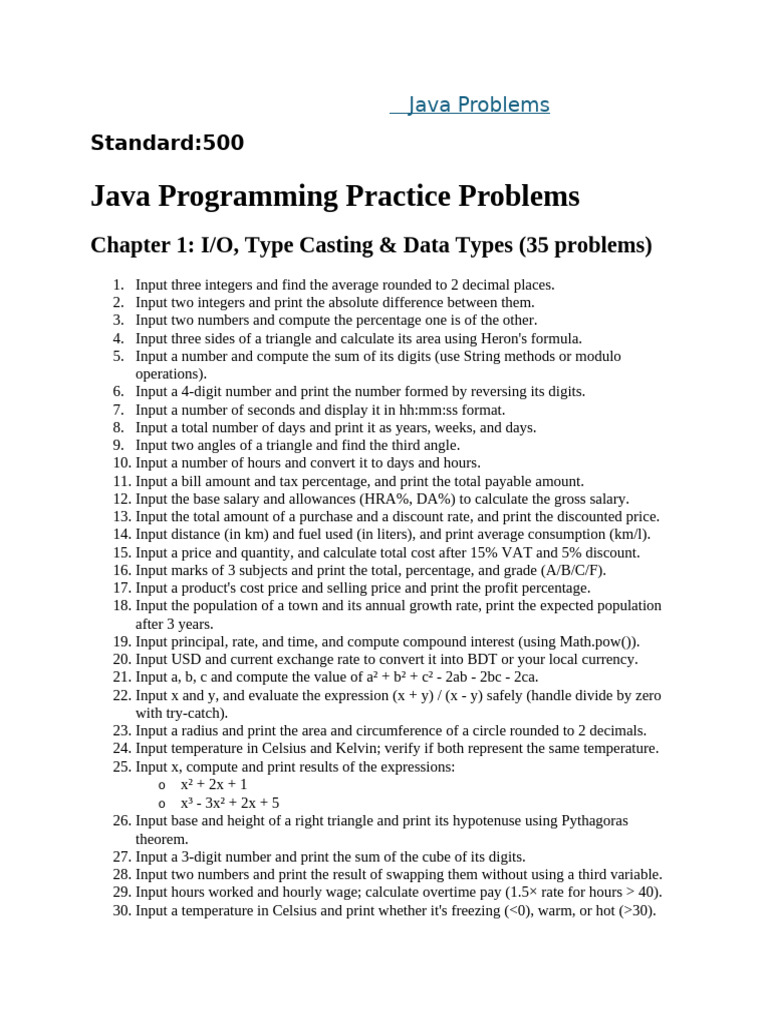 Java Problems | PDF | Method (Computer Programming) | Inheritance (Object Oriented Programming)