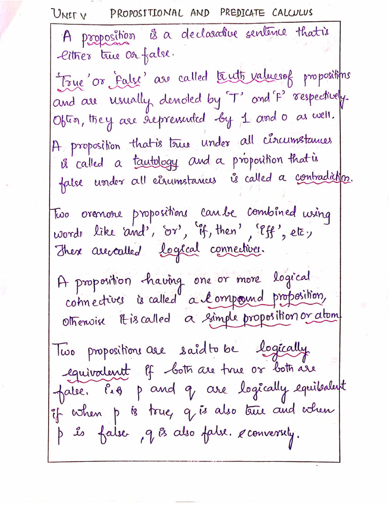 Propositional Calculus (1) | PDF